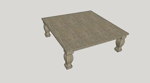 Recent Delivery: Large Square Table With Custom Legs